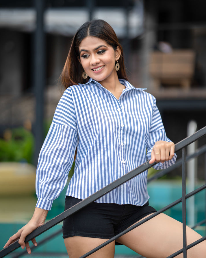 Long Sleeve Striped Shirt Top – Yarn & Darn